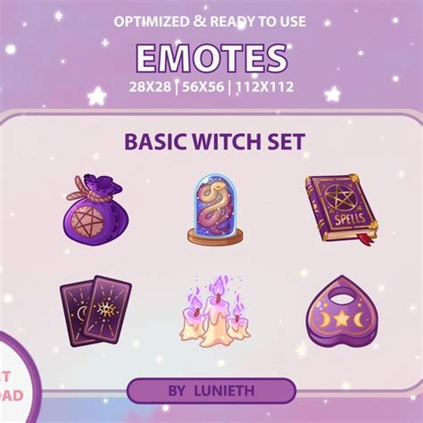 Witchy Emote Set Cute Twitch Emote Design Twitch Discord Etsy