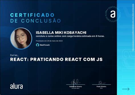 Isabella Miki Kobayachi On Linkedin Isabella Miki Kobayachi Curso React Praticando React Com