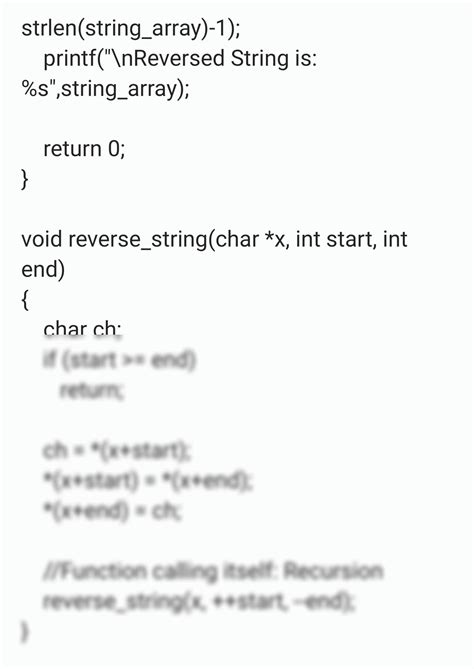 SOLUTION C Program To Reverse A String Using Recursion Studypool