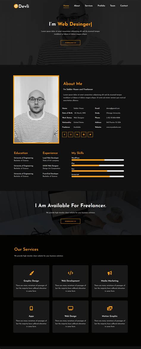 Create Personal Portfolio Resume Or Business Profile By Usmanahmad2000