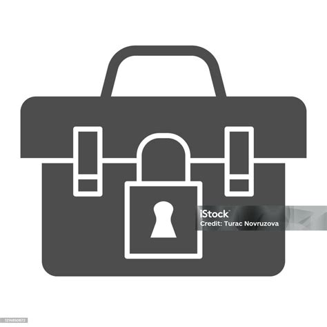 工具箱實體圖示帶有維修服務工具的手提箱鎖定的工具箱符號白色背景上的字形樣式象形圖移動概念網頁設計的施工標誌向量圖形向量圖形及更多一個物體圖片