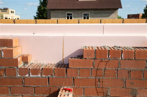 Meletakkan Batu Bata Pembangunan Rumah Baru Pembangunan Rumah Bata Foto