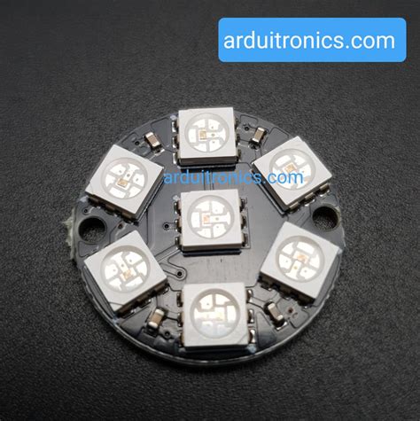 Neopixel Ring 7 Led 7 ดวง Ws2812 Rgb Led Arduino Raspberry Pi Nodemcu Iot Nvidia Lora