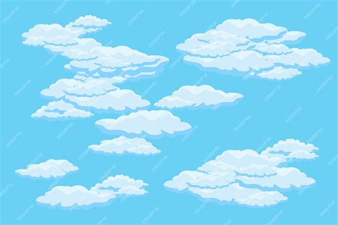 Premium Vector Cloud Sky Scene Background Vector Simple Cloud