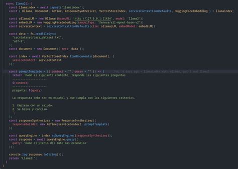 llamaindex using ollama in javascript r llamaindex