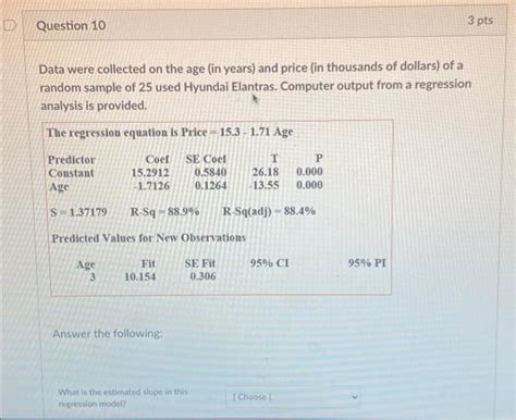 Solved D Question 10 3 Pts Data Were Collected On The Age