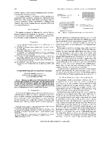 Pdf A Static Ram Chip With On Chip Error Correction