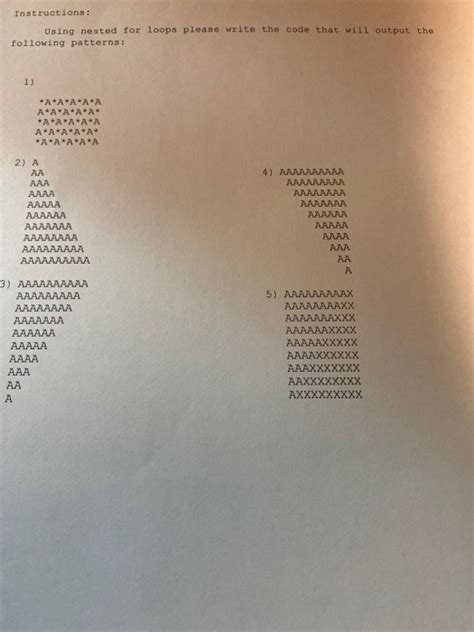 Solved Can Someone Please Help Me Write The Nested For Loop