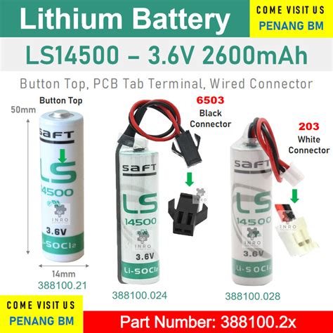 Saft Ls 14500 Aa 36v Plc Industrial Er14500 Cnc Lithium Battery