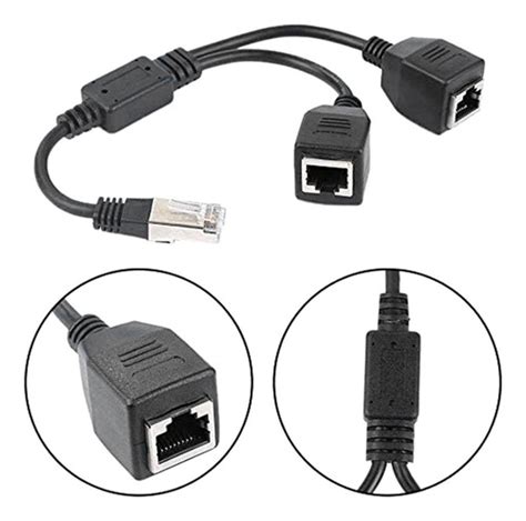 Cable Divisor Ethernet Rj45 De 1 Macho A 2 Hembra Para Super Cuotas