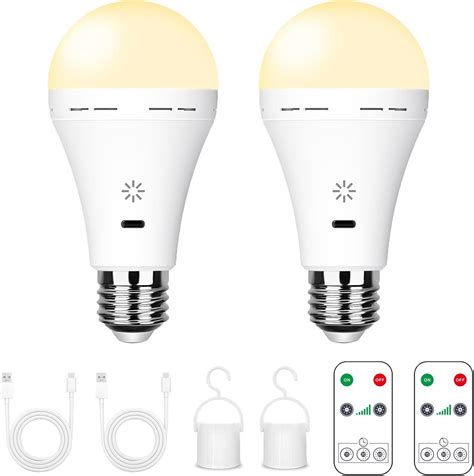 BOBOPAI USB C Rechargeable Light Bulb With Remote Control 7W Battery