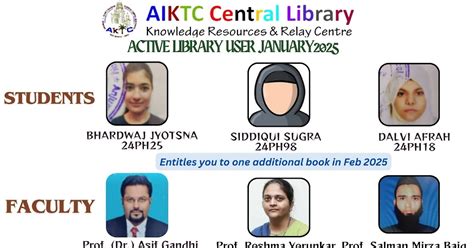 Aiktc Knowledge Resources And Relay Centre Central Library 𝐴𝑐𝑡𝑖𝑣𝑒 𝑢𝑠𝑒𝑟𝑠 Jan 2025