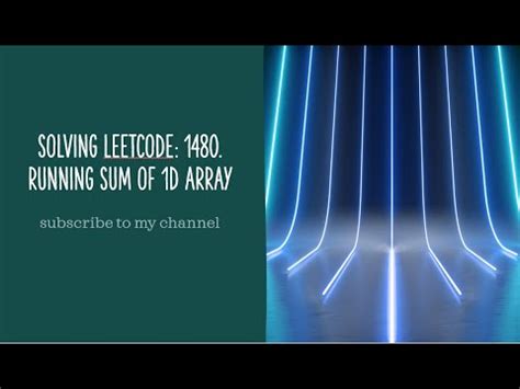 Solving Leetcode: 1480. Running Sum of 1d Array (python) - YouTube