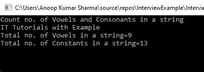 Program To Count Vowels And Consonants In A String IT Tutorials With Example