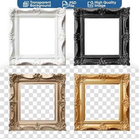Premium Psd Assorted Vintage Frames For Displaying Wall Art