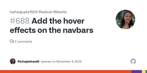 Add The Hover Effects On The Navbars · Issue 688 · Tushargupta1504