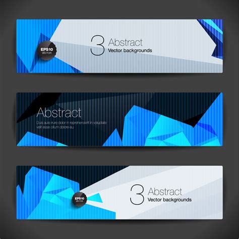 مجموعه ای از بنرهای سه بعدی چند ضلعی افقی برای طراحی مدرن 1203108