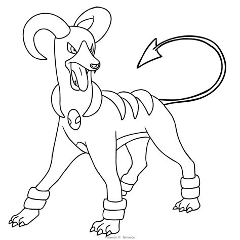Disegno Pokemon Houndoom Personaggio Cartone Animato Da Colorare My