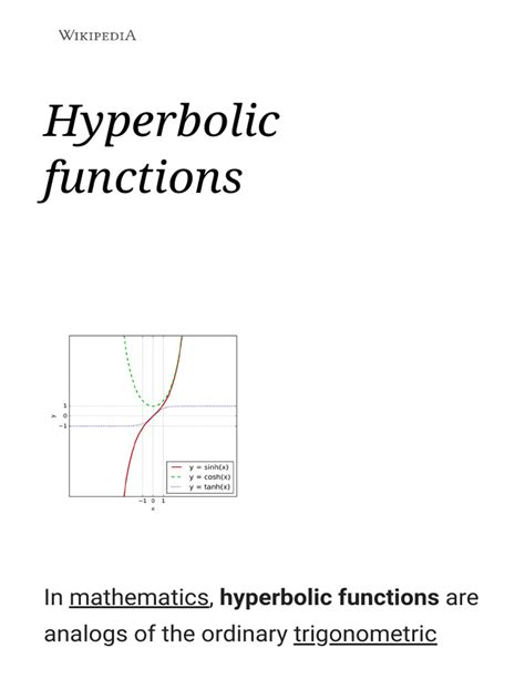 Hyperbolic Functions Pdf