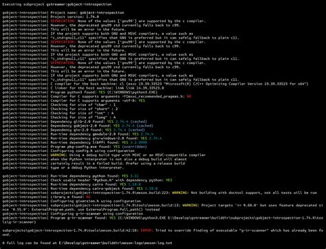 Building Gstreamer Source With Meson On Windows Fails During Meson