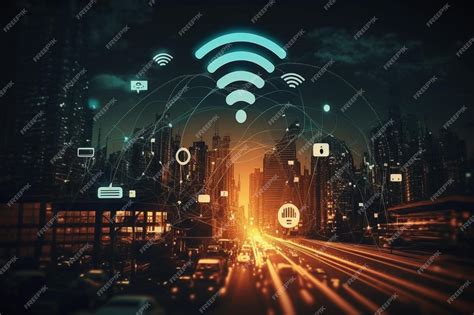 Premium Photo The Smart City Concept Where Abstract Dot Points Connect With Gradient Lines And