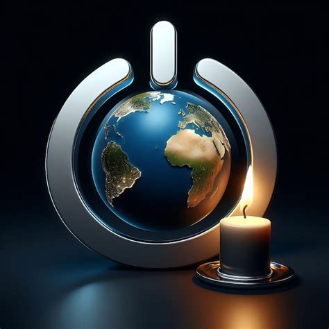 Premium Photo Earth Hour Time To Switch Off Banner With Earth In Shutdown Sign Generated By Ai