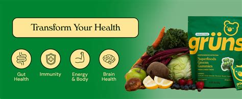 Gruns Adult Super Greens Gummies 10 Pack Superfood Gummy