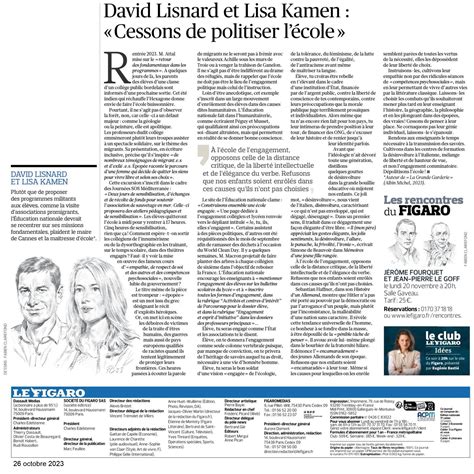 Cessons de politiser l école une tribune de David Lisnard et Lisa