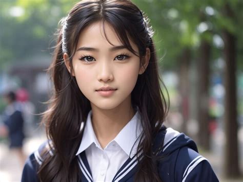 Premium Ai Image Pretty Teenage Asian High School Woman Model In