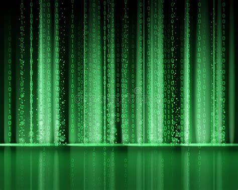 Technology Binary Abstract Background Matrix Style Green Color Falling Numbers Digital