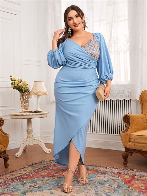 Plus One Shoulder Cloak Sleeve Wrap Dress Artofit