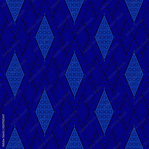 Vetor De Seamless Thai Pattern Blue And White Modern Shape For Design Porcelain Ceramic Tile