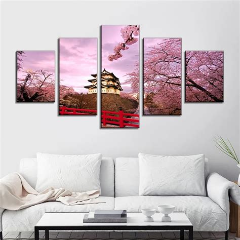 Japanese Cherry Blossom Wall Painting