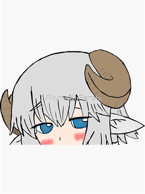 Anime Girl Monster Musume Sheep Girl Peeker Sticker For Sale By