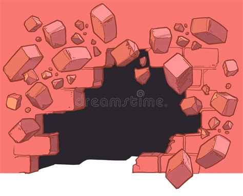 Exploding Rock Wall Stock Illustrations 92 Exploding Rock Wall Stock