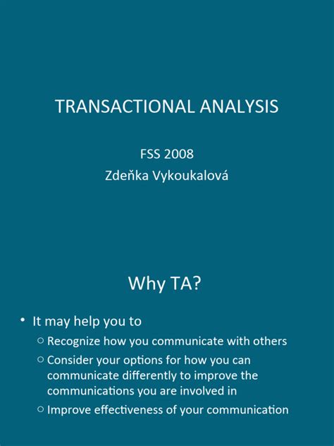 Basics Of Transactional Analysis Download Free Pdf Psychology