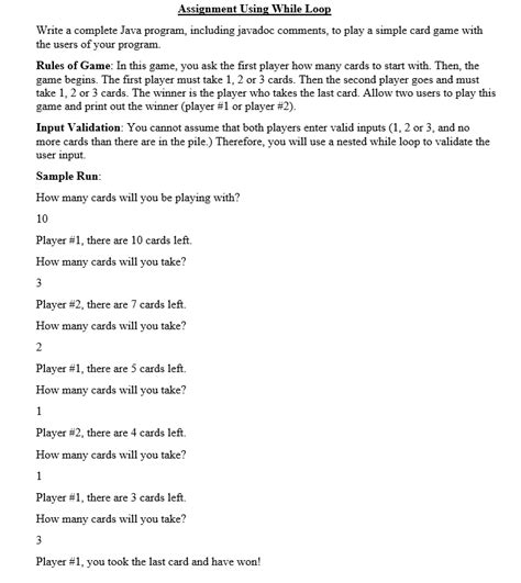 Solved Assignment Using While Loop Write A Complete Java
