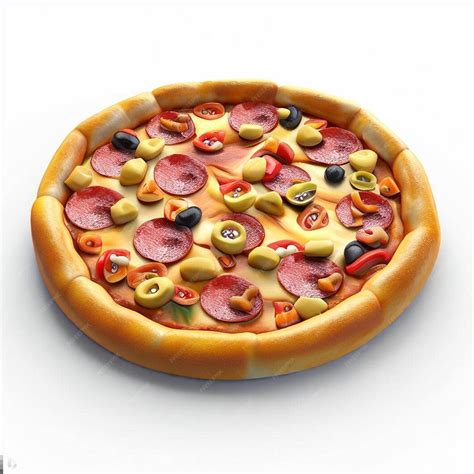 Premium Ai Image Realistic Pizza Pepperoni On White Background