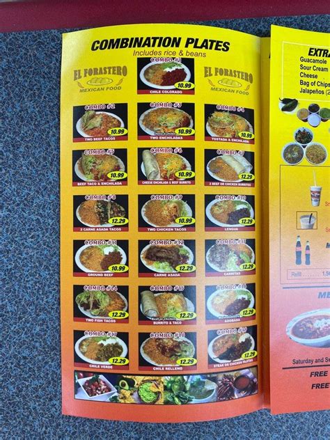 Menu At El Forastero Mexican Food Restaurant Placerville Broadway