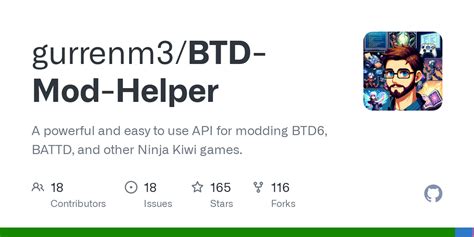 Github Gurrenm Btd Mod Helper A Powerful And Easy To Use Api For Modding Btd Battd And
