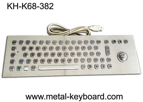 67 Keys Industrial Ss Metal Computer Keyboard With 25mm Laser Trackball