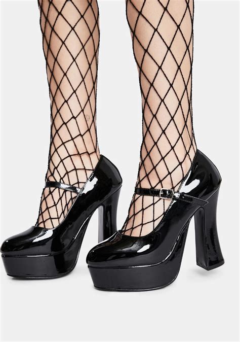 Demonia Dolly Patent Platform Heels Platform Heels Heels Black