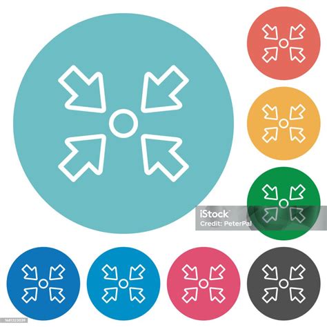 Centering Object Outline Flat Round Icons Stock Illustration Download