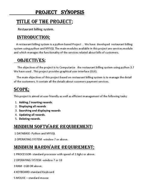 04 Restaurant Billing System Pdf