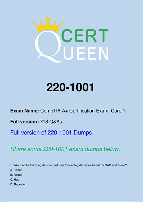 Comptia A 220 1001 Updated Questions Full Version 718 Qandas