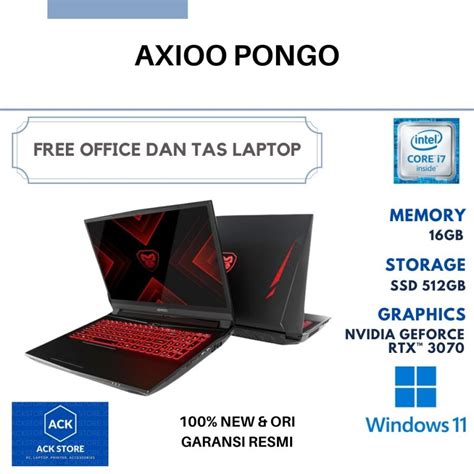Jual Axioo Pongo 7 I7 11700 16gb 512 Ssd Rtx 3070 8gb 144hz Shopee