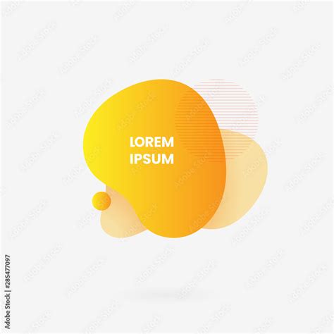 Liquid Geometric Abstract Modern Background Graphic Element Fluid Dynamic Shape Yellow Gradient