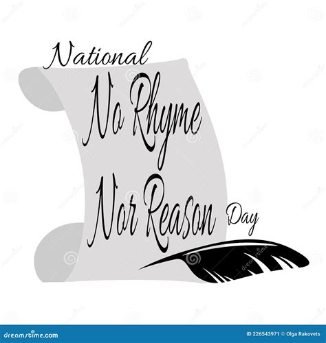 National No Rhyme Nor Reason Day Idea For A Themed Poster For The Holiday Stock Vector