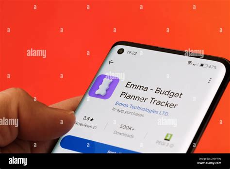 Emma Budget Planner Tracker App Displayed On A Smartphone Screen With