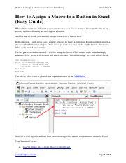 03 How To Assign A Macro To A Button In Excel Pdf 03 How To Assign A